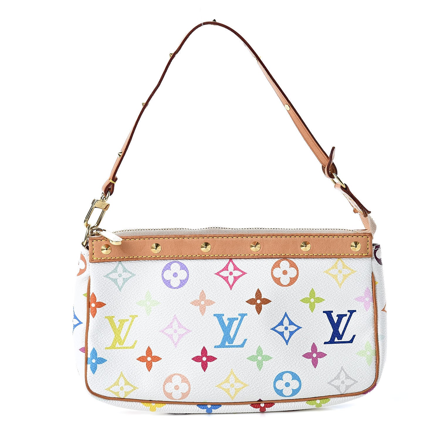 Louis Vuitton Monogram Multicolor Pochette Accessories White 500053 ...