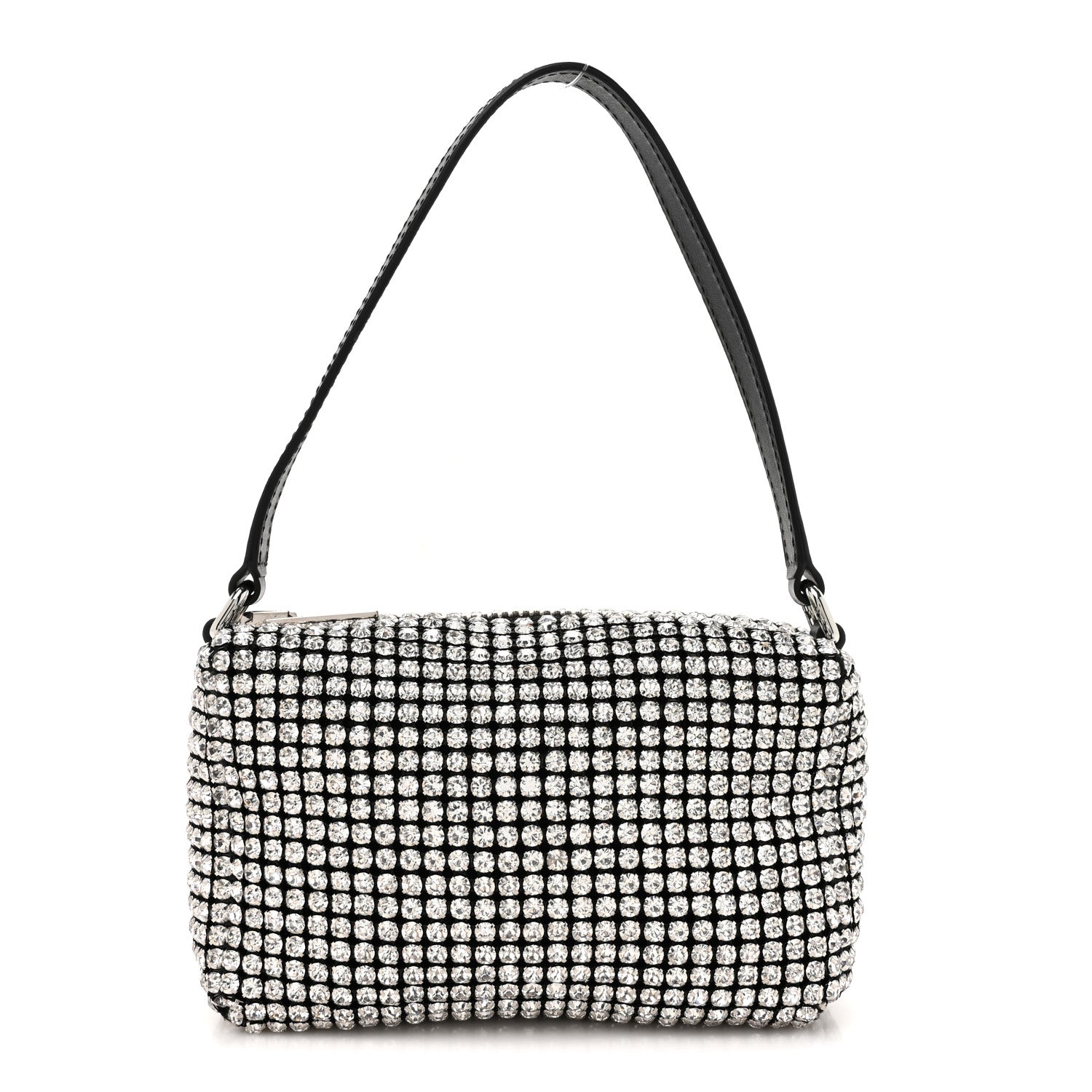 Alexander Wang Mesh Crystal Rhinestone Mini Heiress Pouch Black Silver ...