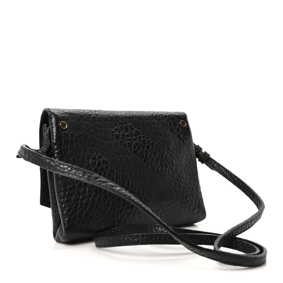 Burberry Signature Grain Calfskin Check Embossed Langley Crossbody ...