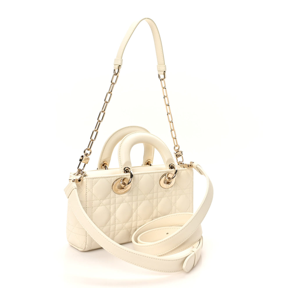 Christian Dior Lambskin Cannage Small Lady D-Joy Latte 1793399 ...