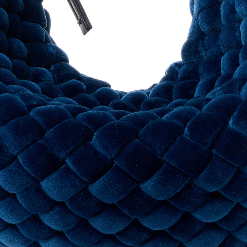 Bottega Veneta Velvet Intreccio Padded Mini Jodie Blue 1473162 ...