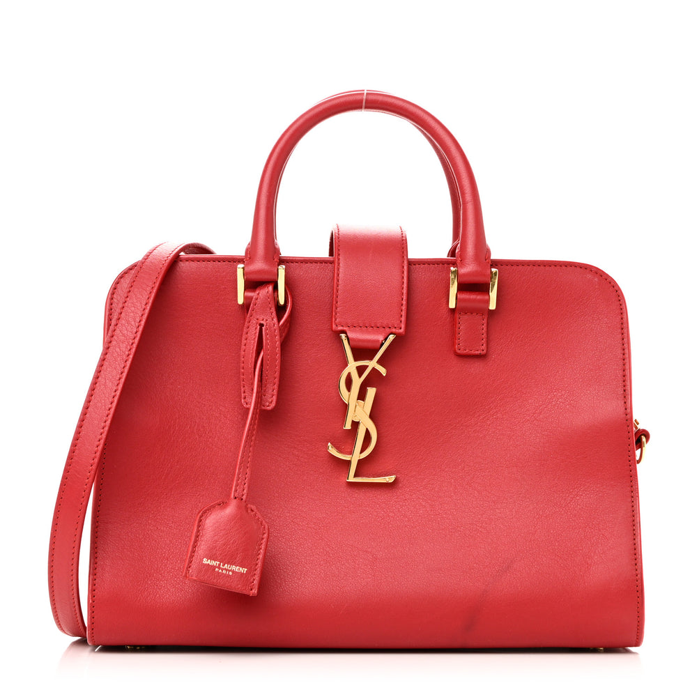 Saint Laurent Calfskin Baby Monogram Cabas Red 1792980 – FASHIONPHILE