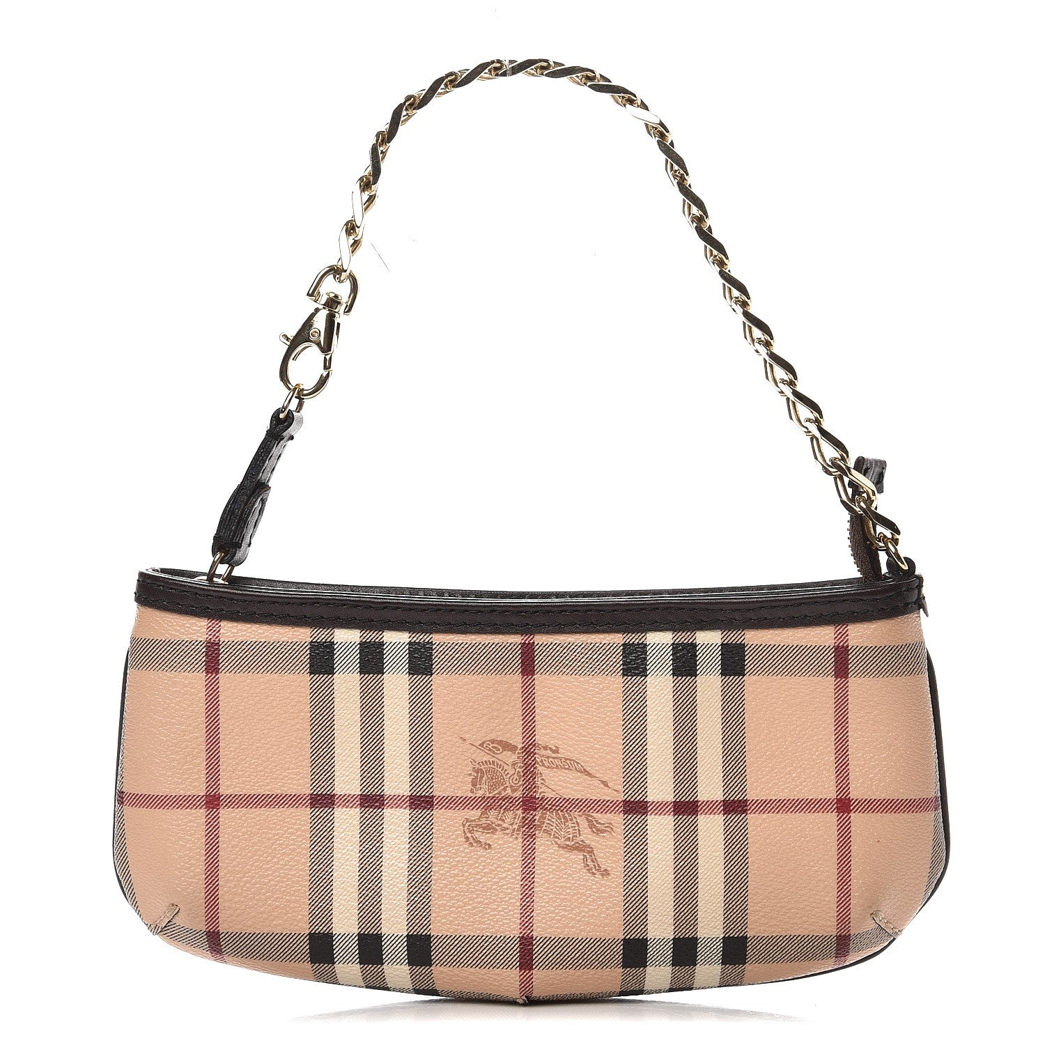 Burberry Haymarket Check Clara Pochette Chocolate 252869 – FASHIONPHILE