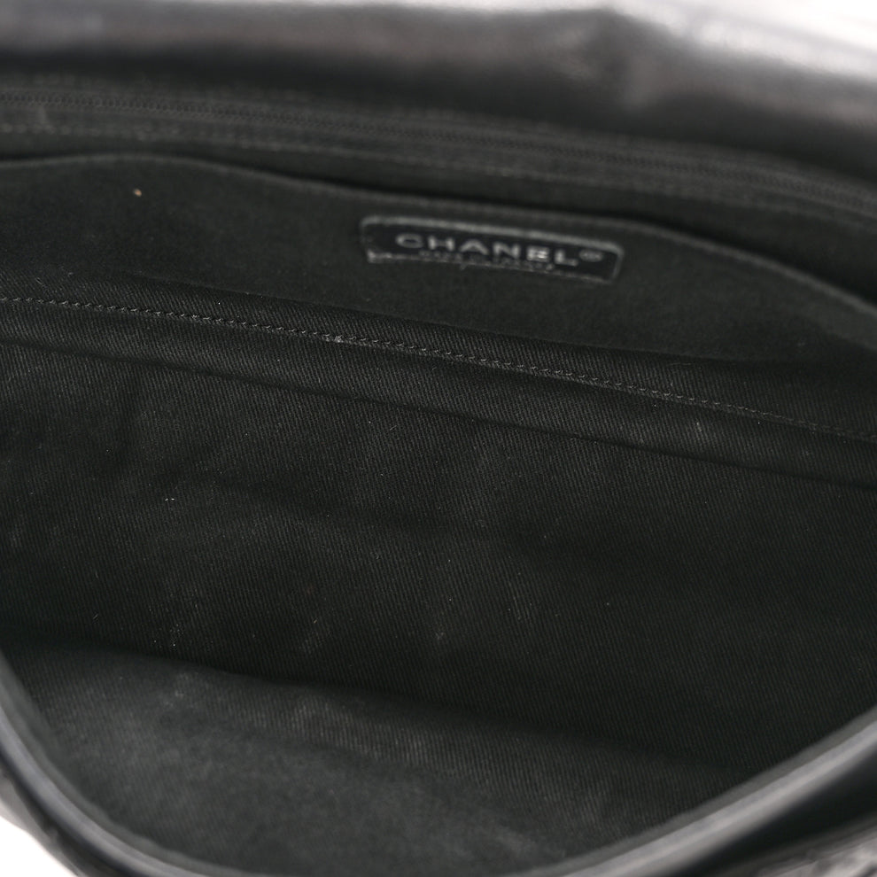 Chanel Lambskin Quilted Jumbo Icons Secret Label Flap Black 1791879 ...