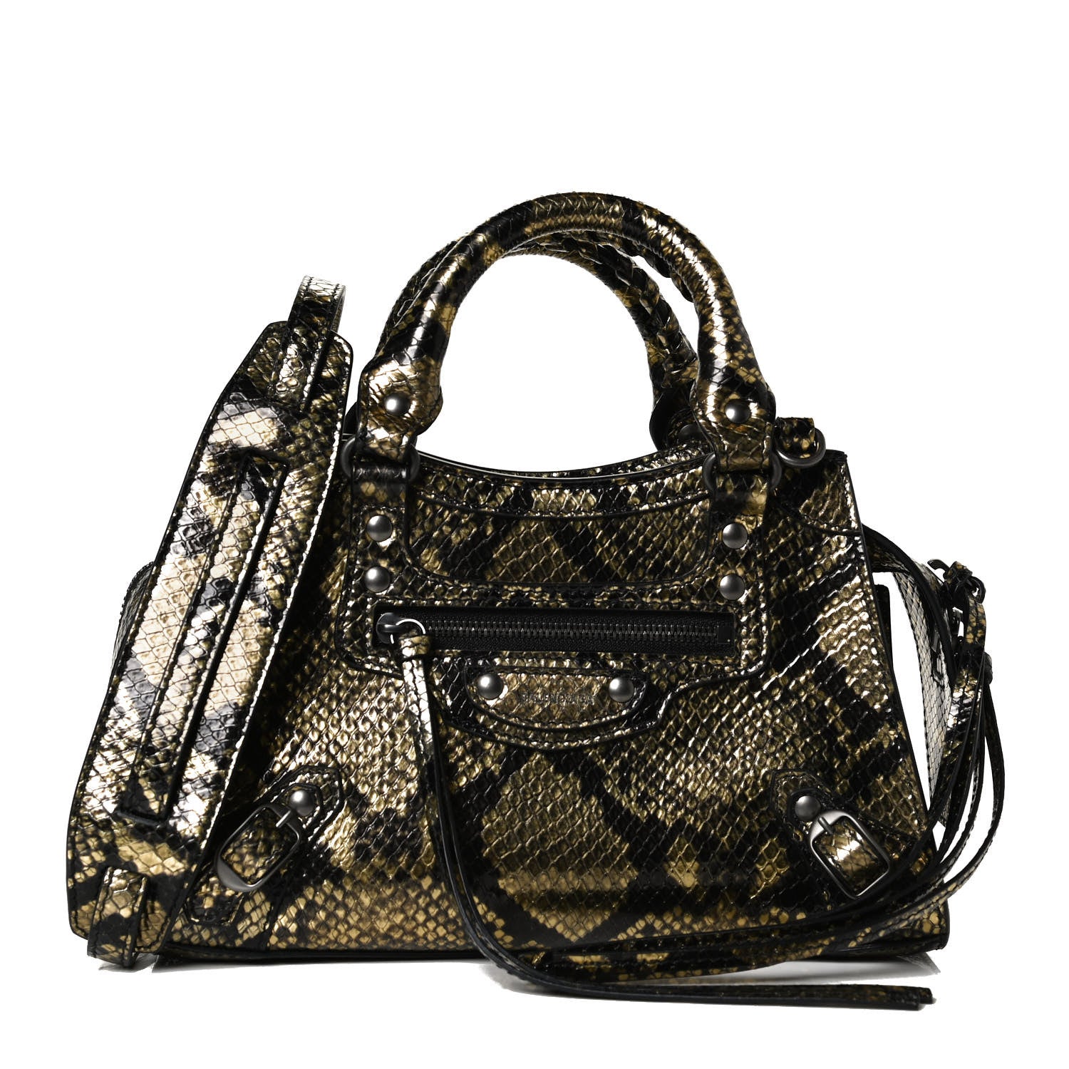 Balenciaga Grained Calfskin Snake Effect Neo Classic Silver Hardware ...