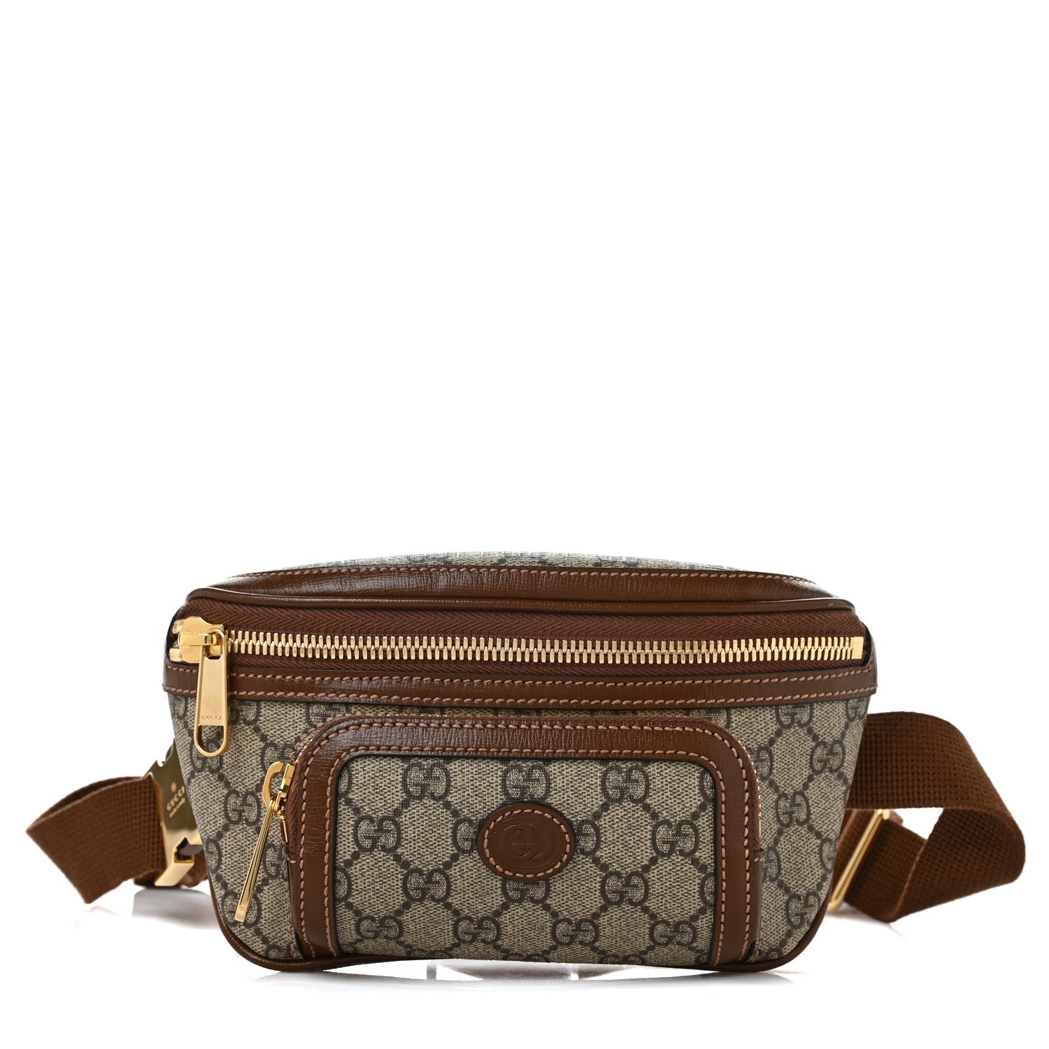Gucci GG Supreme Monogram Textured Calfskin Retro Interlocking G Belt ...