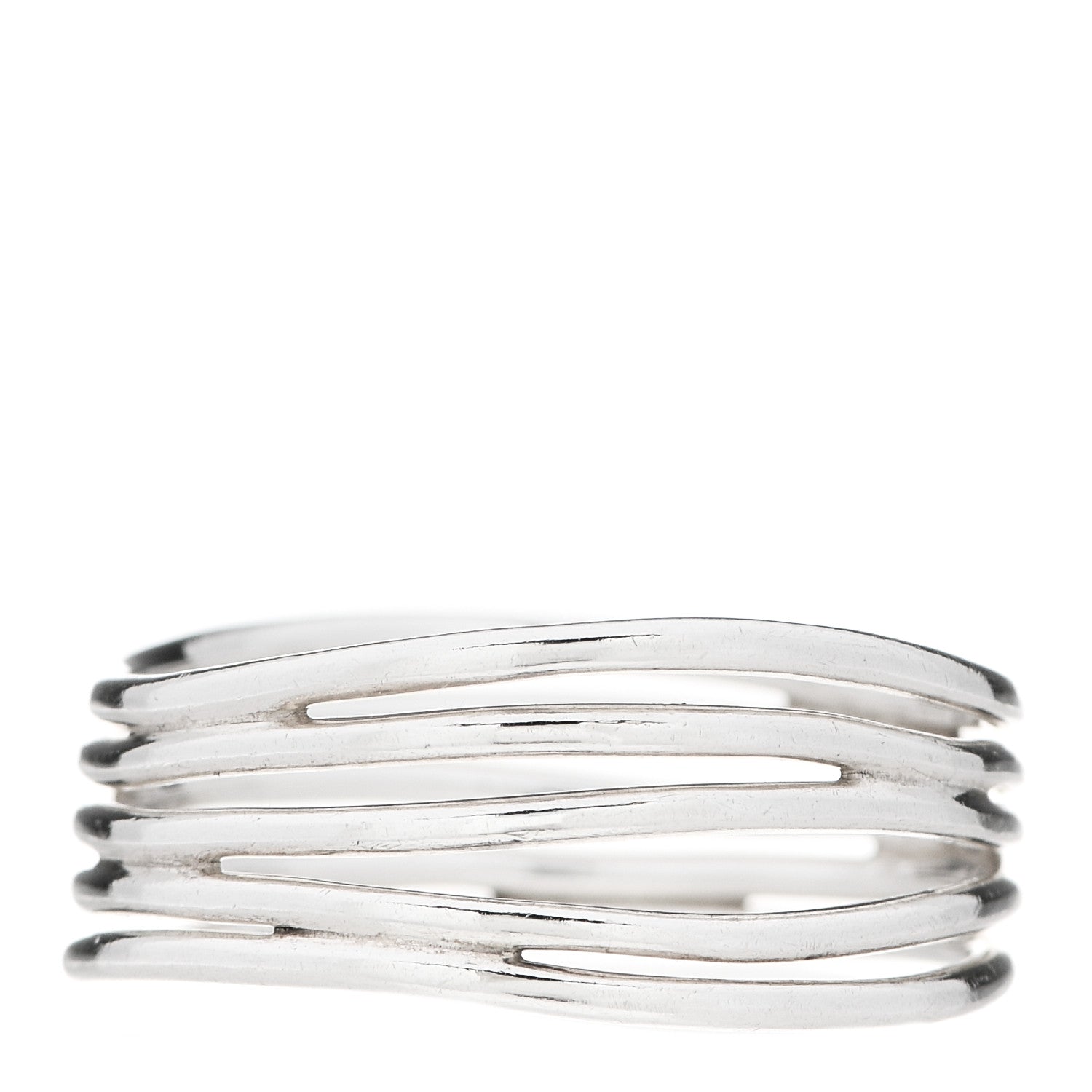 Tiffany Sterling Silver Elsa Peretti 5 Row Wave Ring 58 8.25 994013 ...