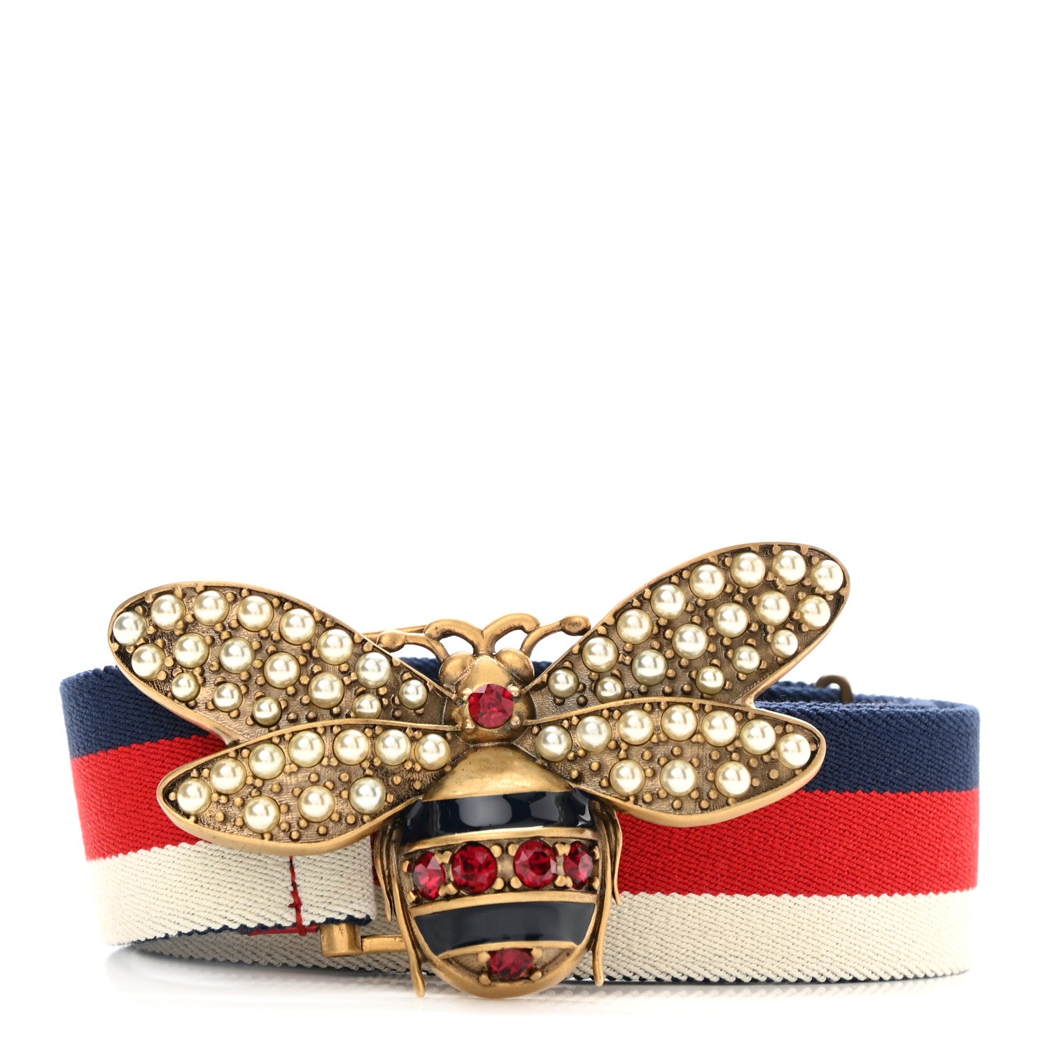 Gucci Web Queen Margaret Bee Sylvie Web Belt 90 36 Red White Blue ...