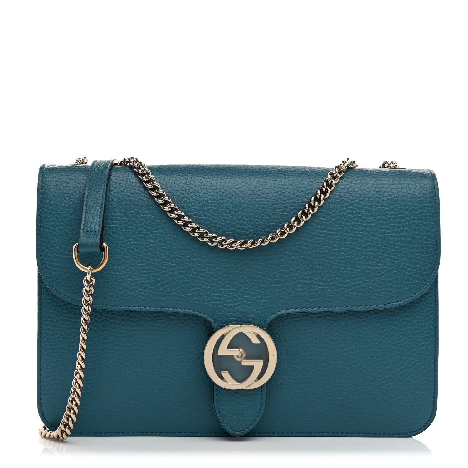 Gucci Dollar Calfskin Interlocking G Shoulder Bag Deep Cobalt 1680662 ...