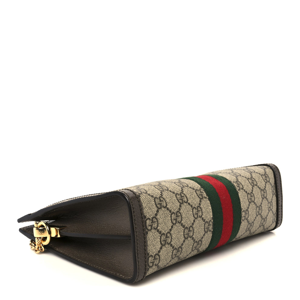 Gucci GG Supreme Monogram Web Small Ophidia Chain Shoulder Bag Brown ...