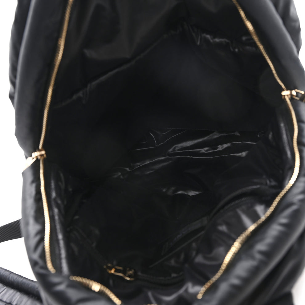 Chanel Nylon Tweed Quilted Small Coco Neige Snowflake Backpack Black ...