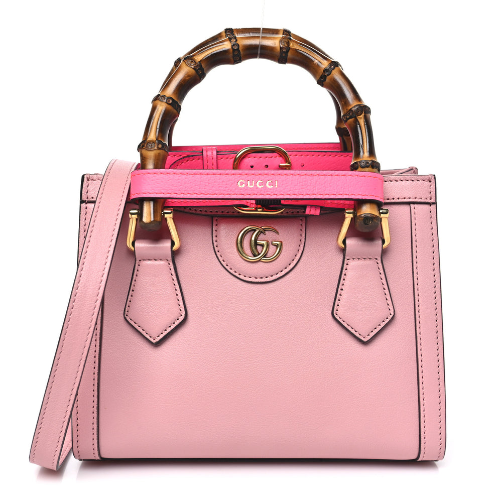 Gucci Wonka Grain Calfskin Mini Diana Tote Bag Wild Rose Fuxia Fluo ...