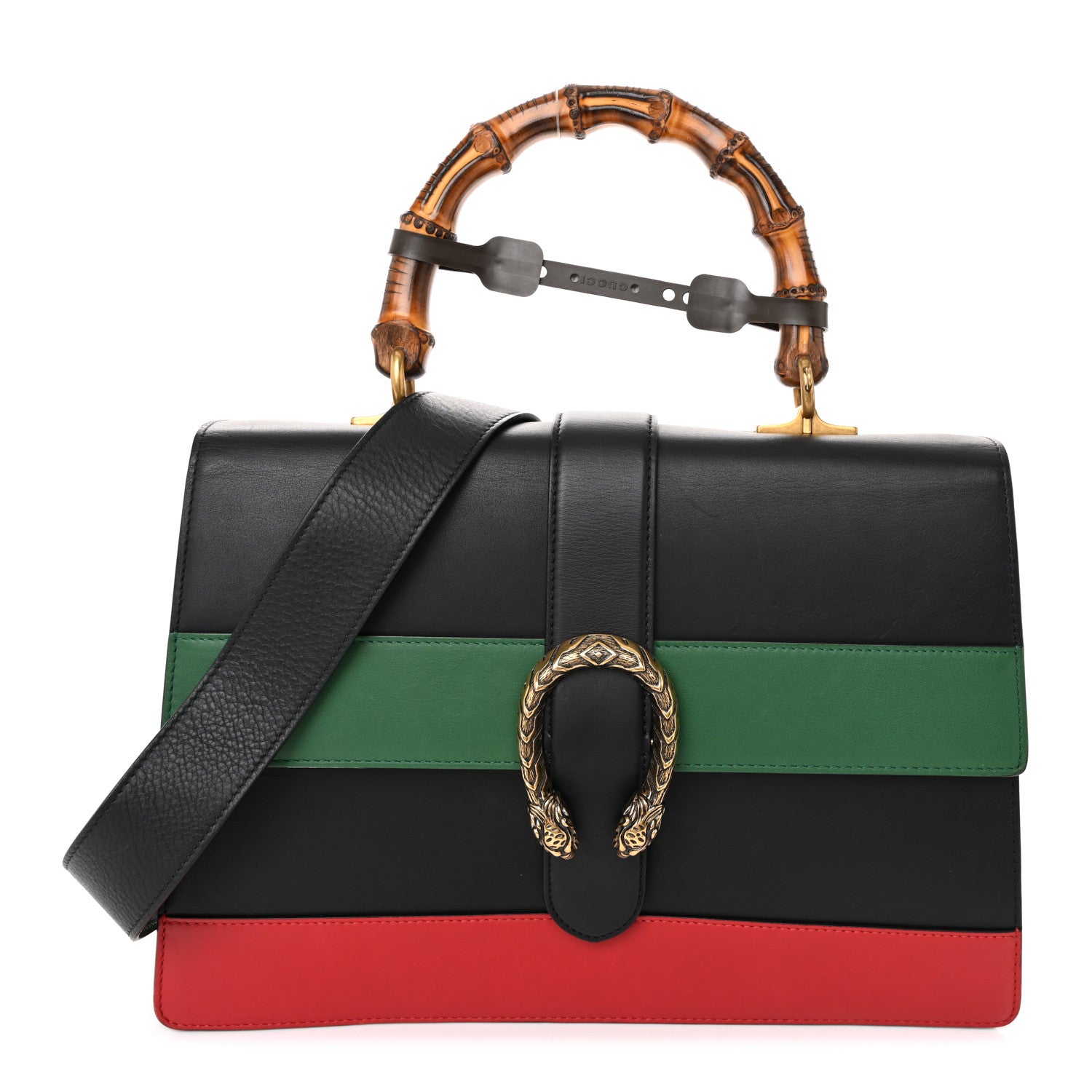 Gucci Moon Calfskin Web Large Dionysus Bamboo Top Handle Bag Black ...