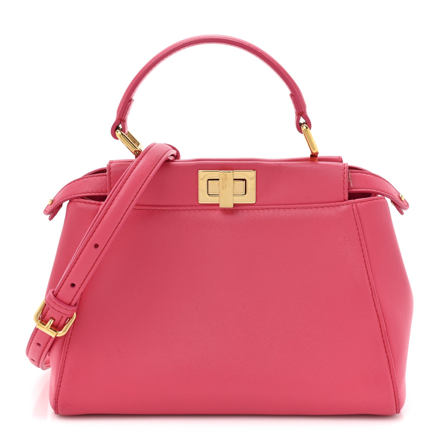Fendi Nappa Stacked Bar Mini Peekaboo Iconic Satchel Lampone 1809768 ...
