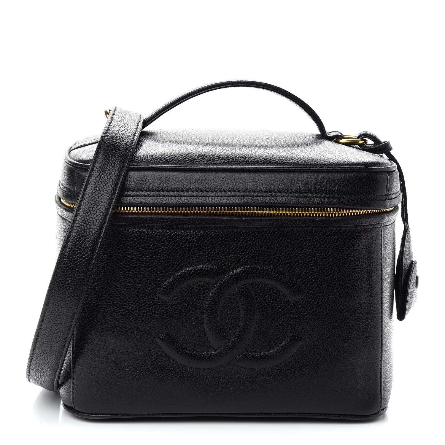 Chanel Caviar CC Vanity Train Case Black 920279 – FASHIONPHILE
