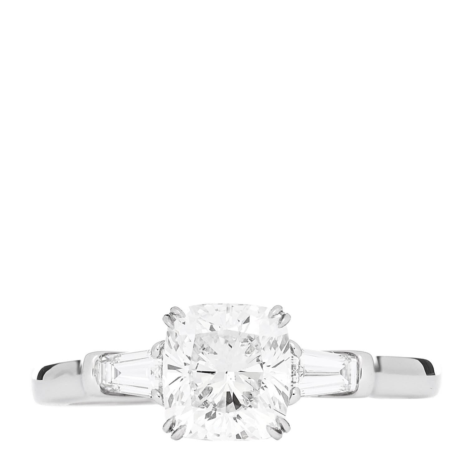 Harry Winston Platinum Diamond 1.17ct Cushion Cut Tapered Baguette ...