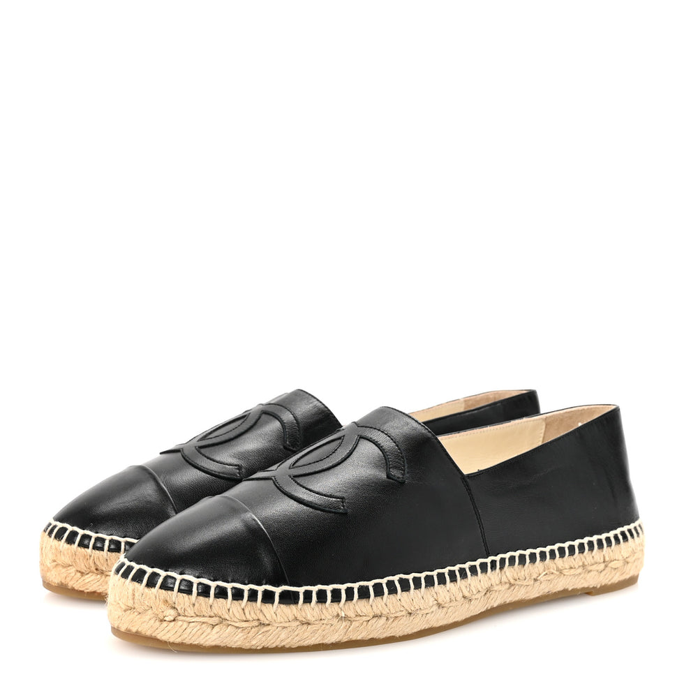 Chanel Lambskin CC Espadrilles 41 Black 1779269 – FASHIONPHILE