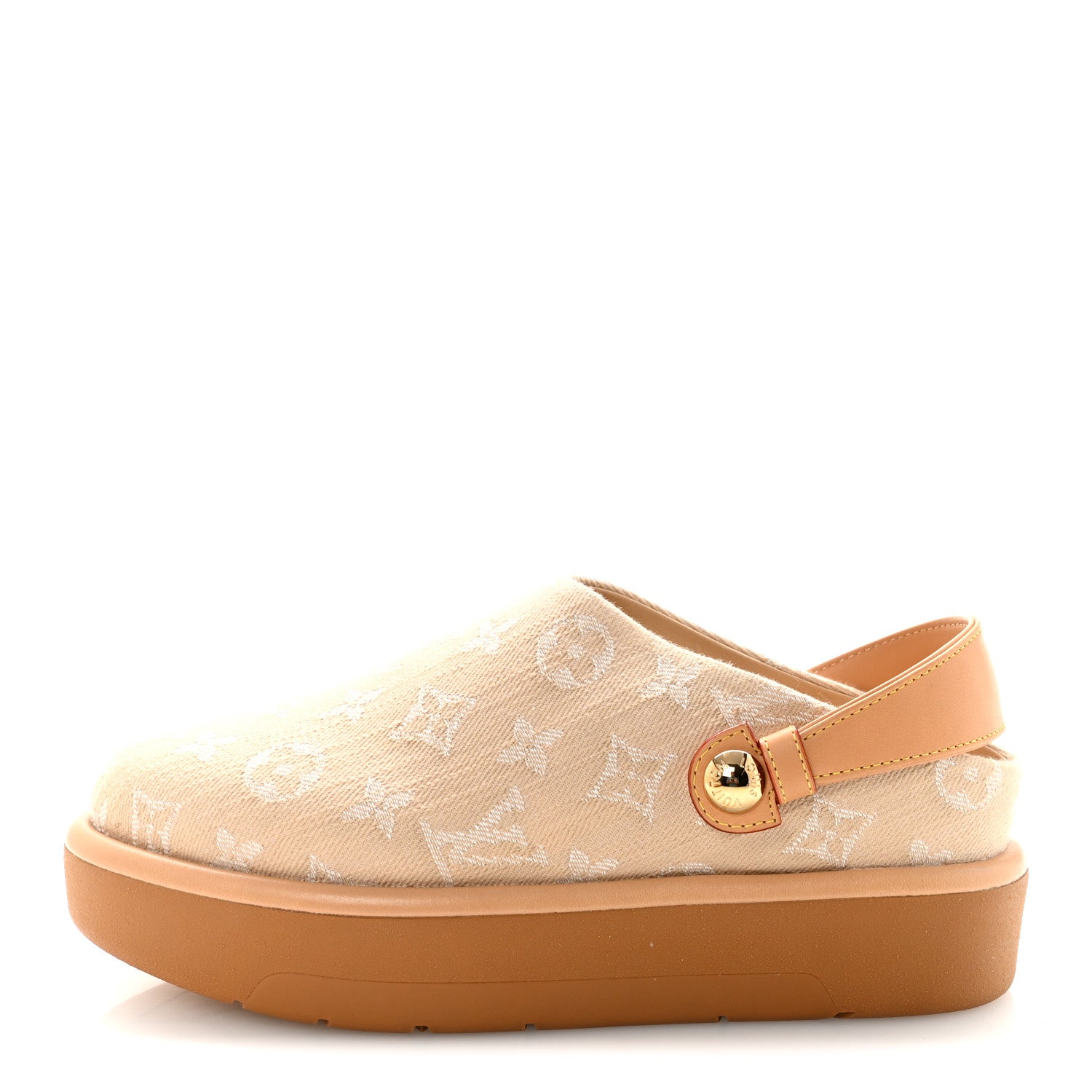Louis Vuitton Monogram Denim Aspen Platform Clog Mules 38 Beige 1851068 ...