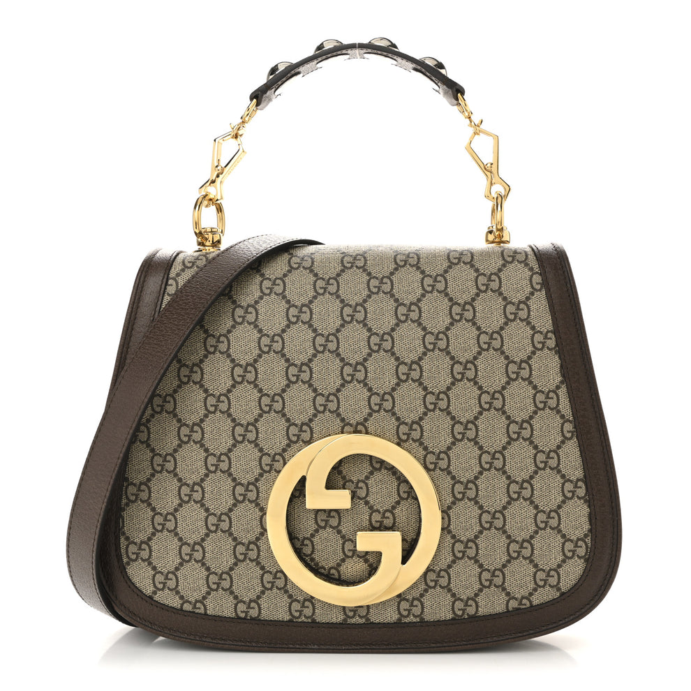 Gucci GG Supreme Monogram Textured Dollar Calfskin Web Medium Blondie ...