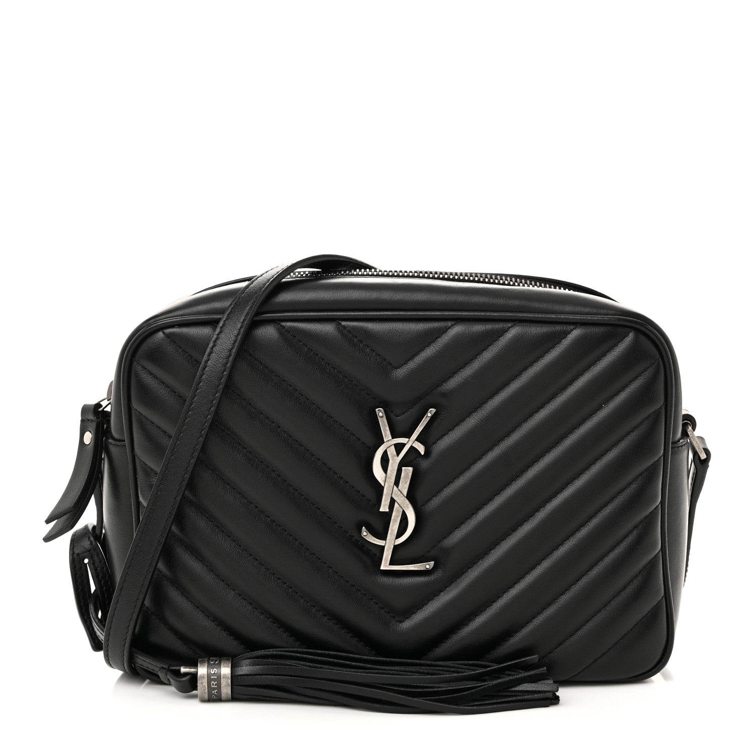 Saint Laurent Calfskin Matelasse Monogram Lou Camera Bag Black 1785878 ...