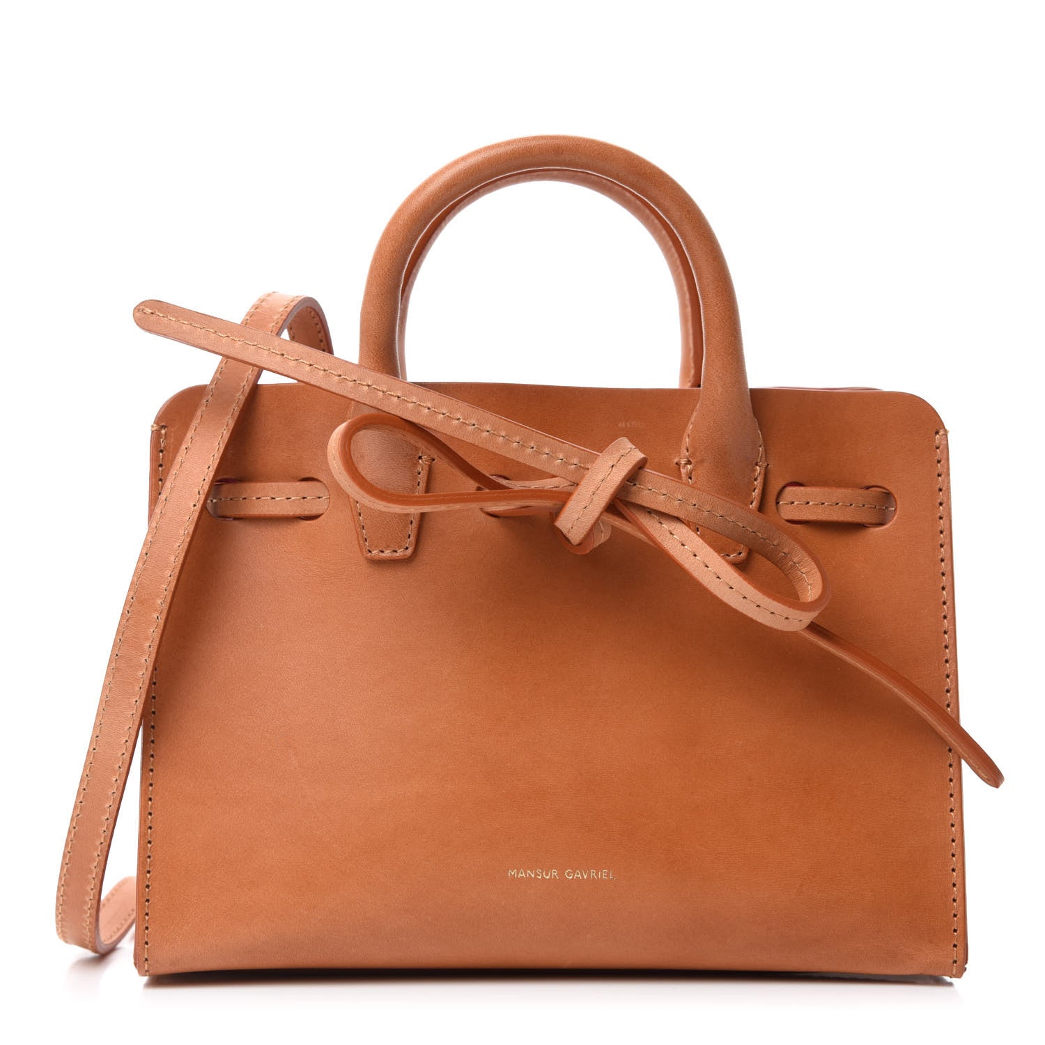 Mansur Gavriel Calfskin Mini Mini Sun Bag Cammello Dolly 733765 ...