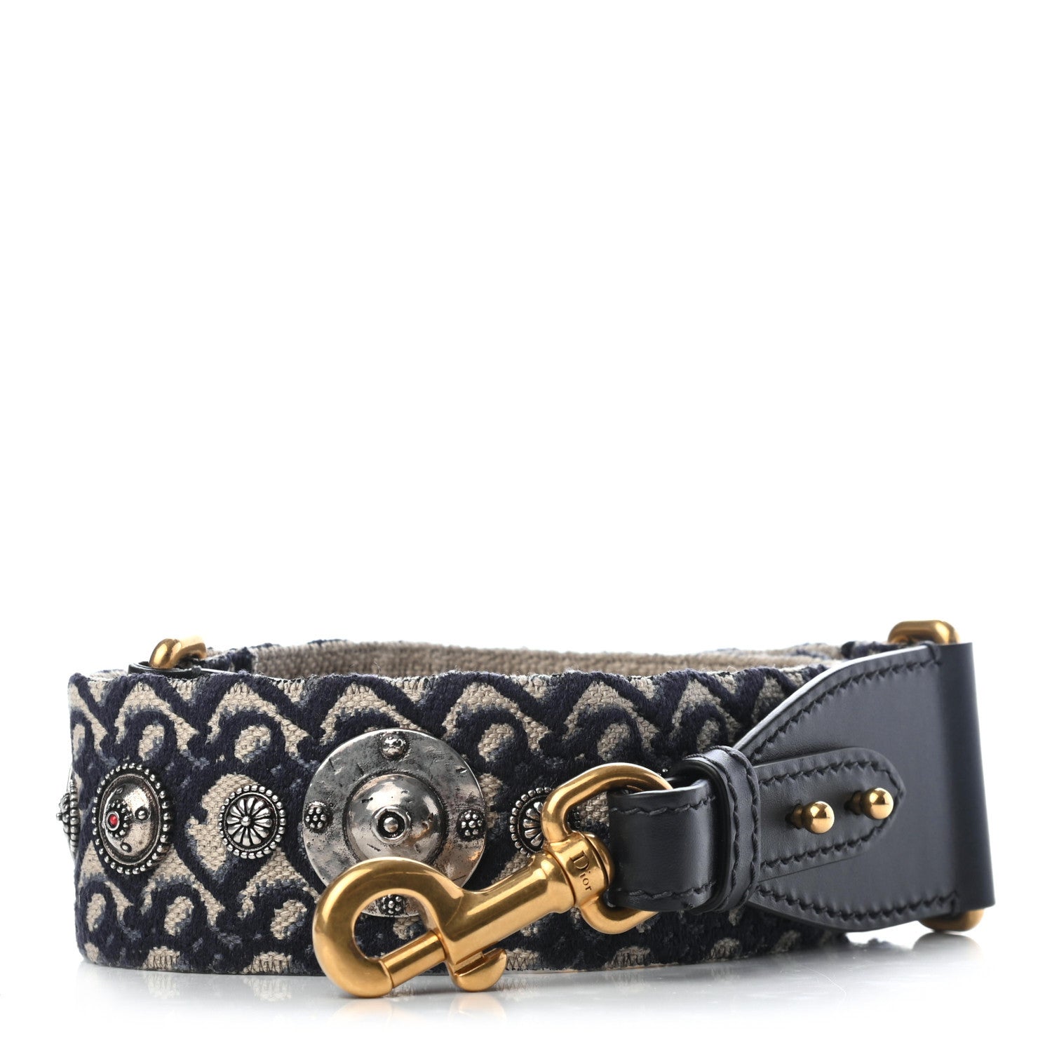 Christian Dior Oblique Studded Shoulder Strap Blue 760700 – FASHIONPHILE