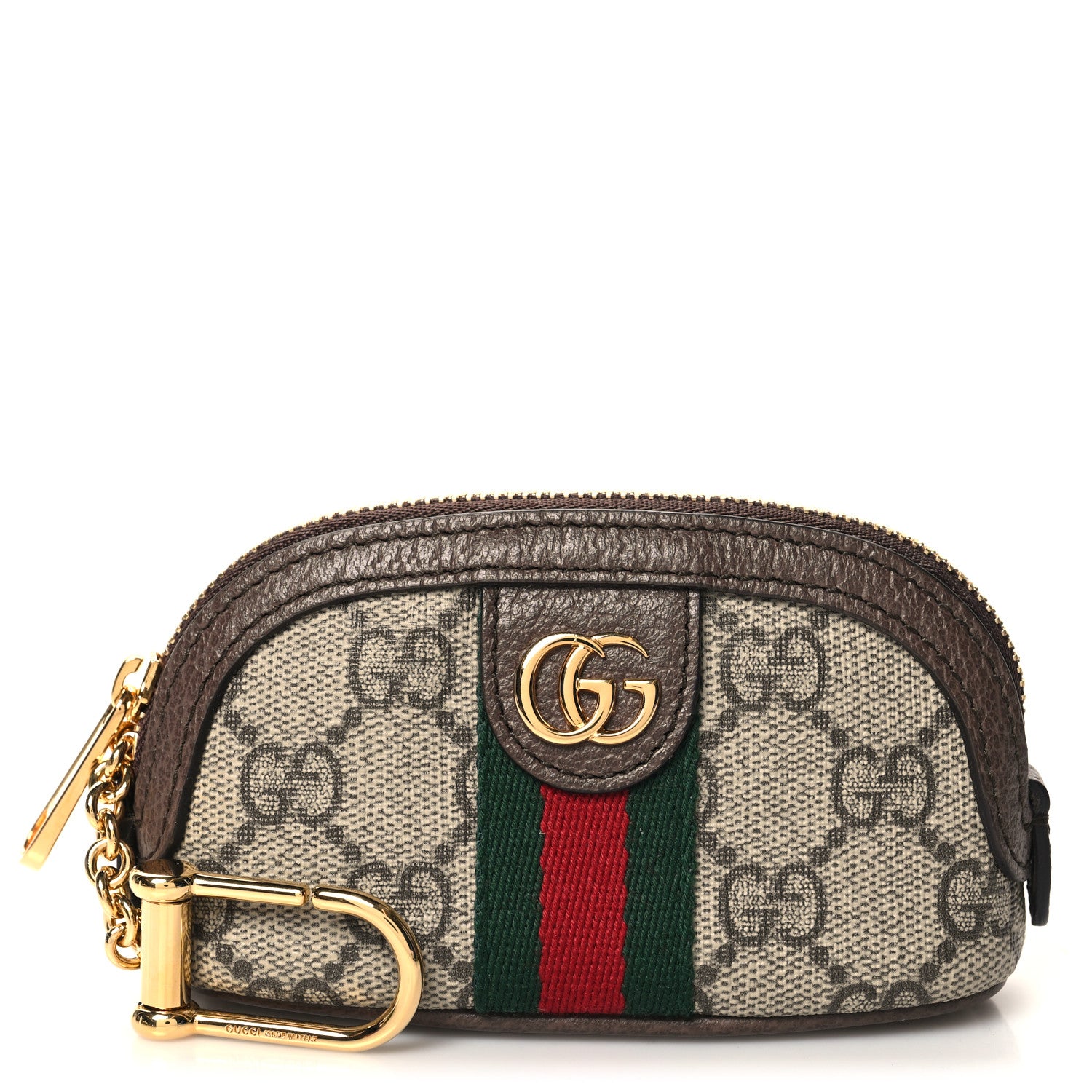 Gucci GG Supreme Monogram Web Ophidia Dome Key Pouch Beige New Acero ...