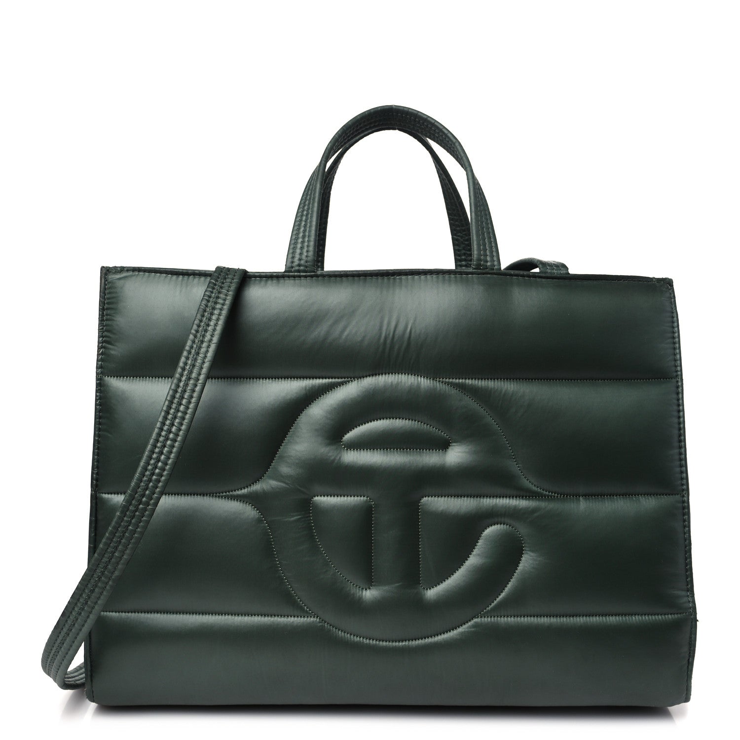 Telfar Nylon Medium Puff Shopping Bag Green 1544178 – FASHIONPHILE