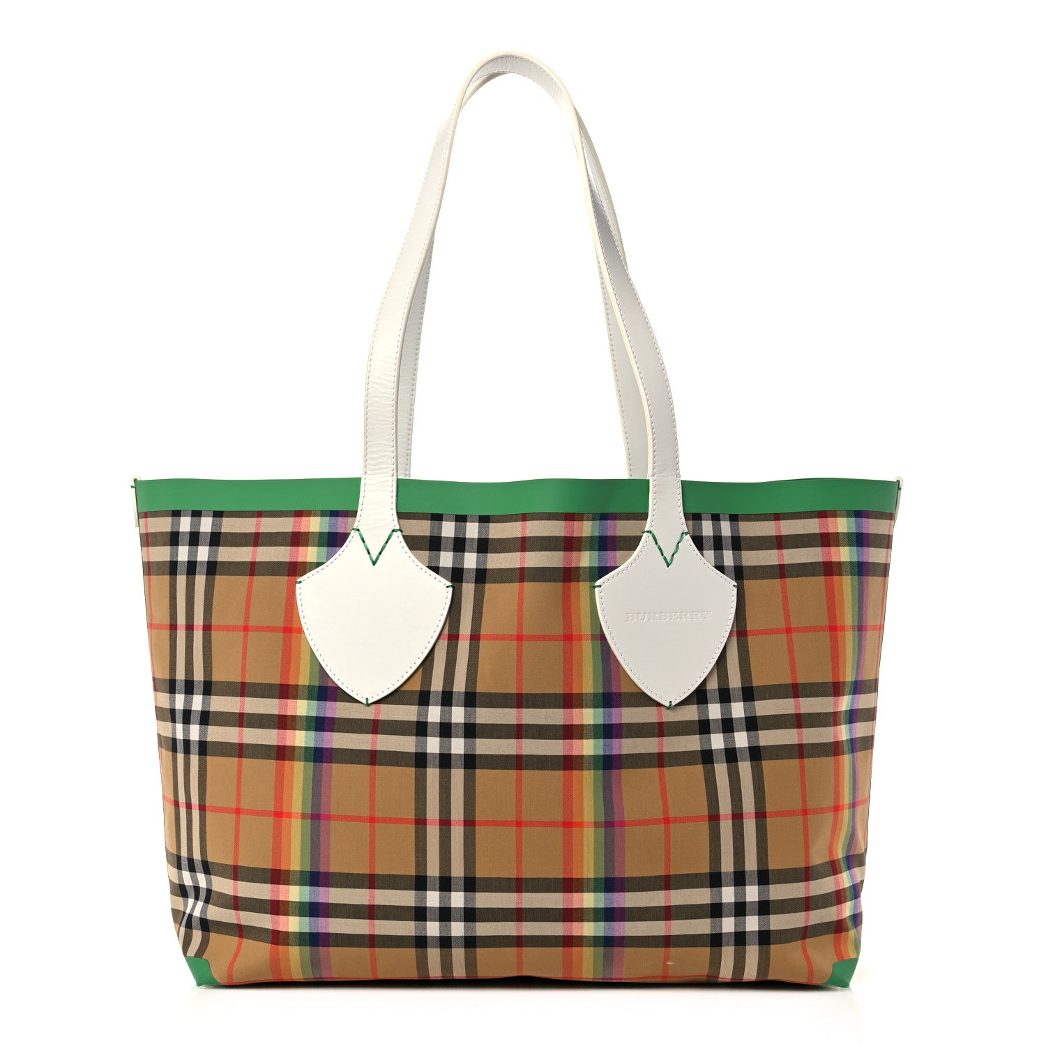 Burberry Vintage Rainbow Check Large The Giant Reversible Tote Antique ...