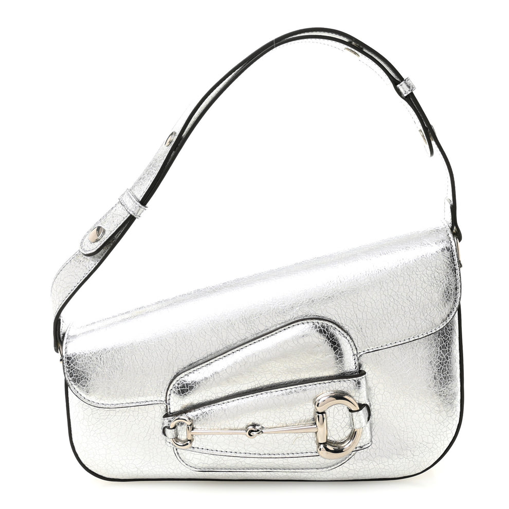 Gucci Metallic Calfskin Mini Horsebit 1955 Asymmetric Shoulder Bag Silver 1789585 – FASHIONPHILE