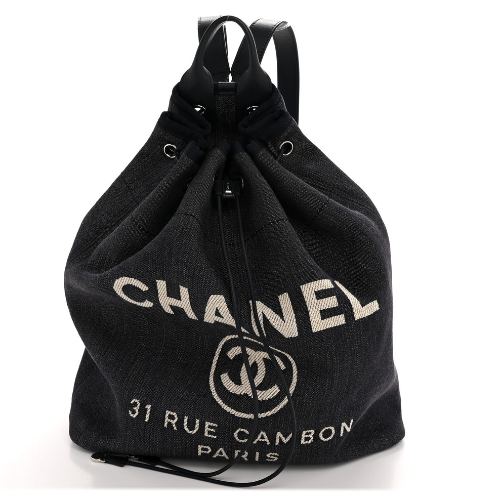 Chanel Canvas Large Deauville Backpack Denim Blue 1782570 – FASHIONPHILE