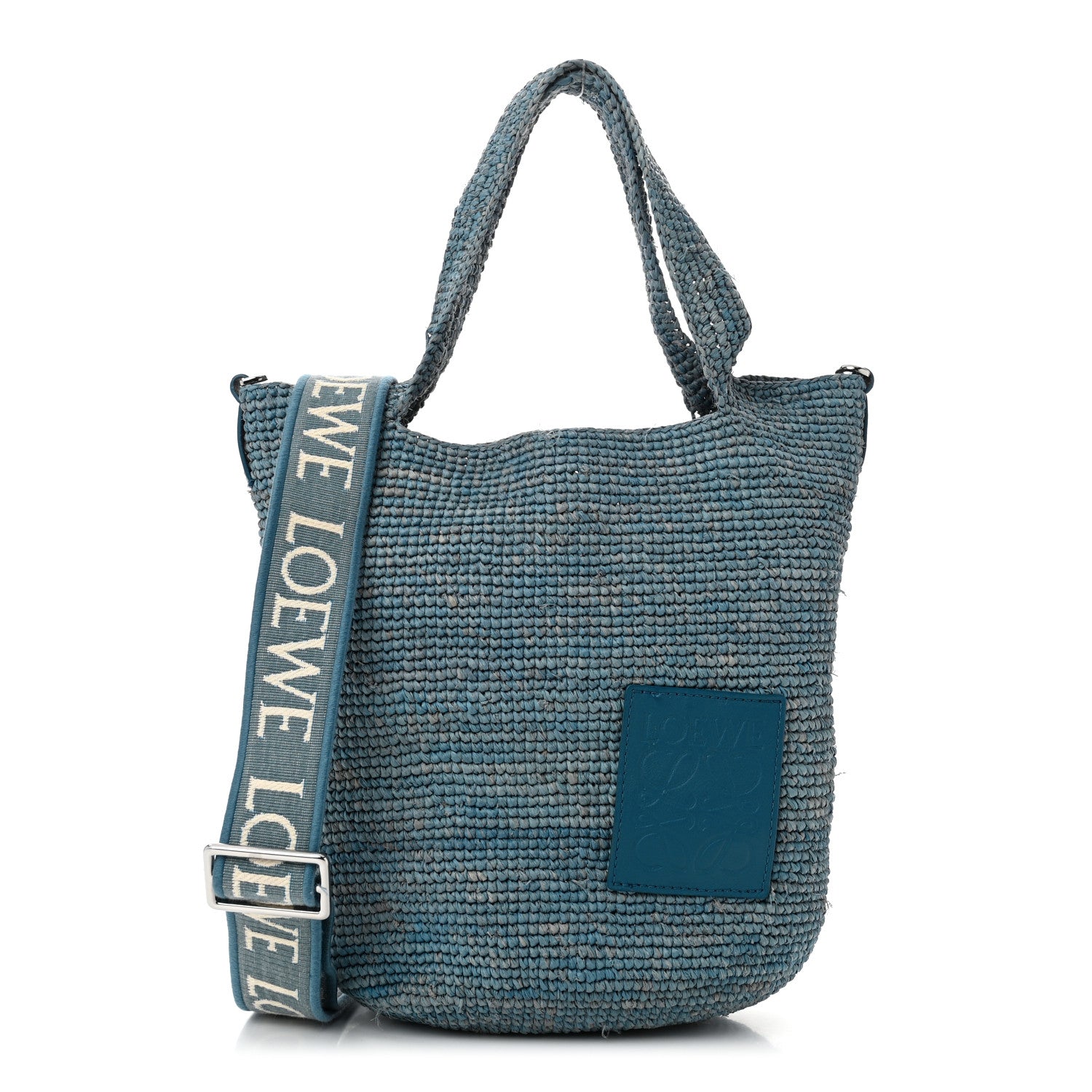 Loewe Raffia Mini Slit Tote Bag Blue 1660048 – FASHIONPHILE