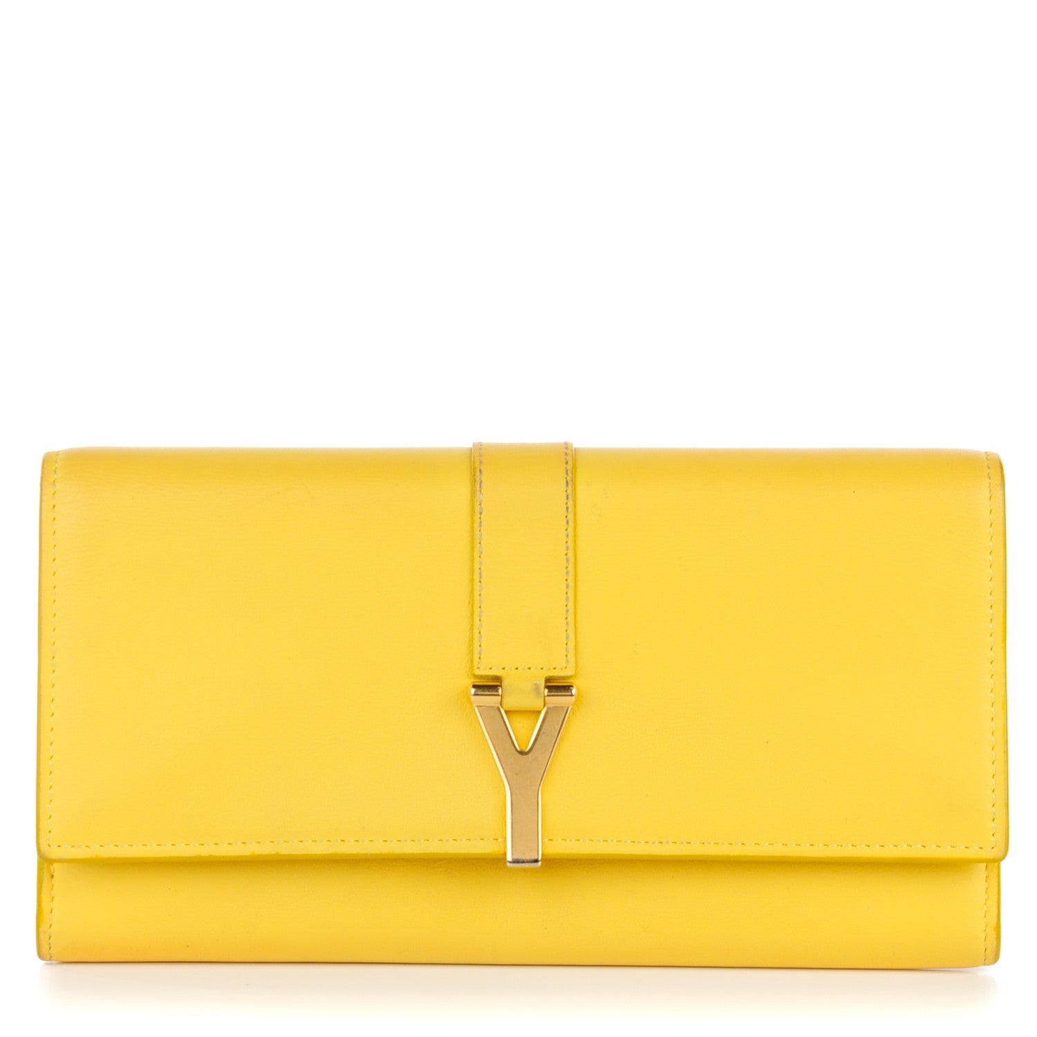 Saint Laurent Calfskin Classic Y Ligne Wallet Yellow 130155 – FASHIONPHILE