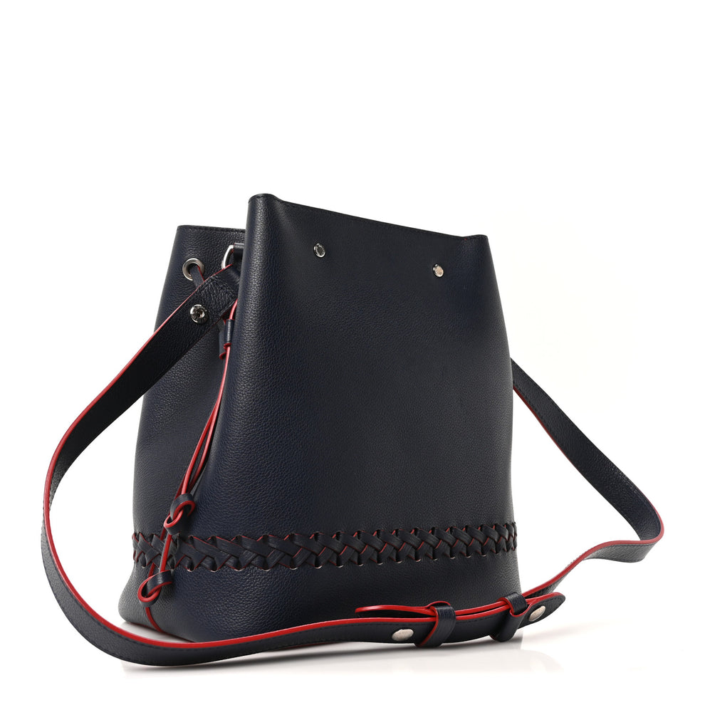 Louis Vuitton Soft Calfskin Braided Lockme Bucket Marine Rouge 1777707 ...