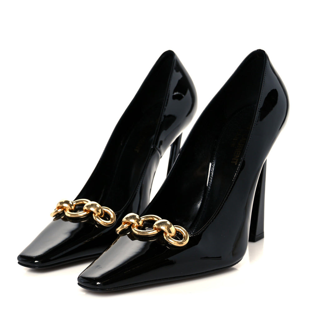 Saint Laurent Vernice Grupy Silvana 110mm Pumps 38 Oro Antico Black ...