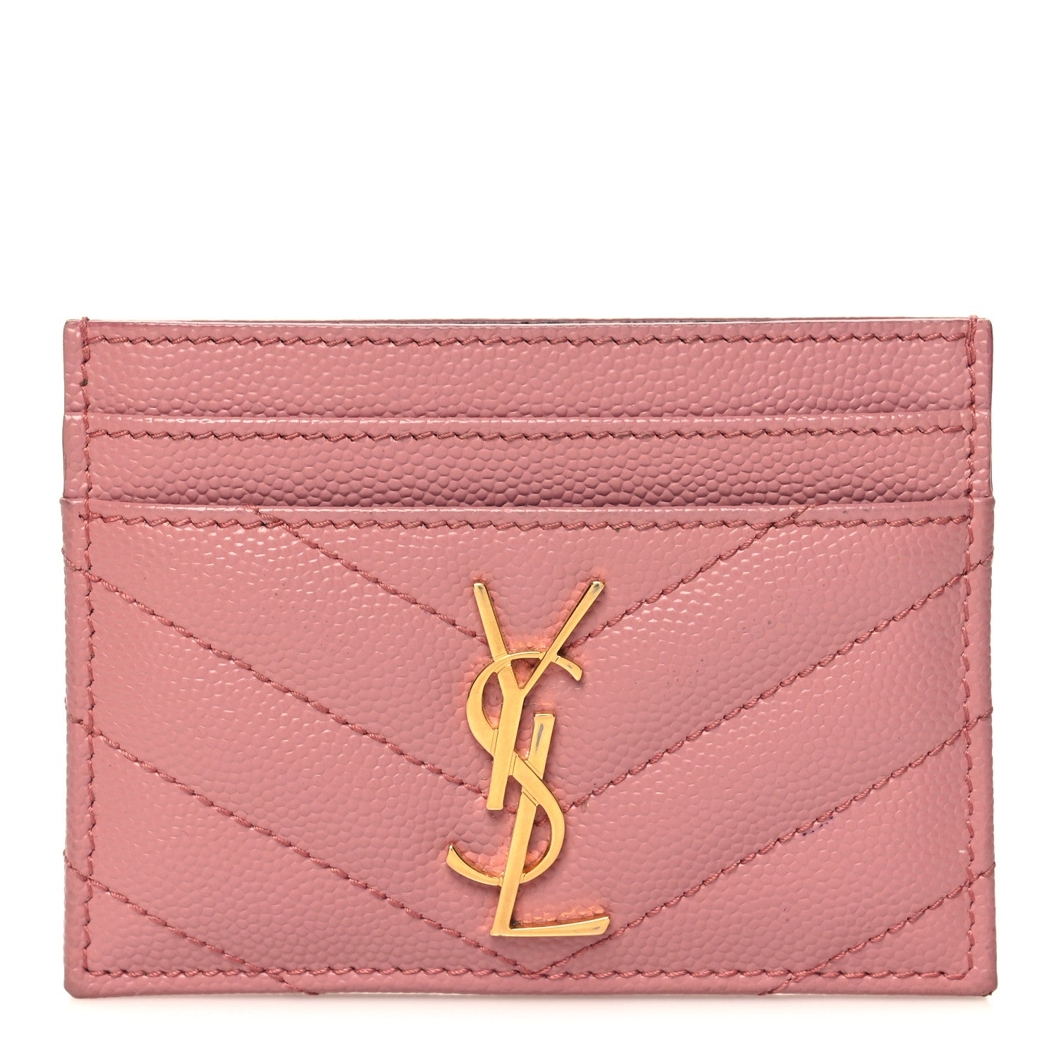 Saint Laurent Grain De Poudre Matelasse Chevron Monogram Credit Card ...
