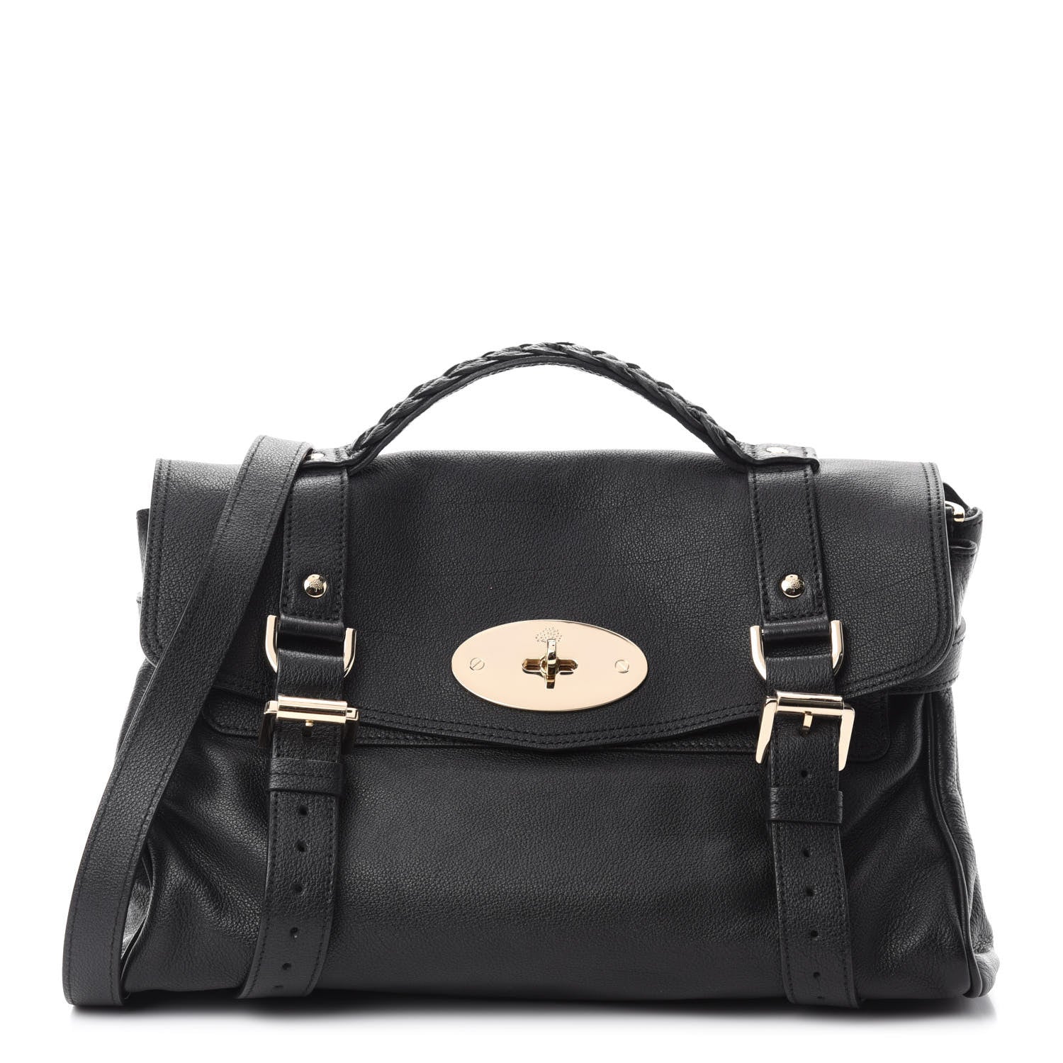 Mulberry Polished Buffalo Medium Alexa Black 758643 – FASHIONPHILE
