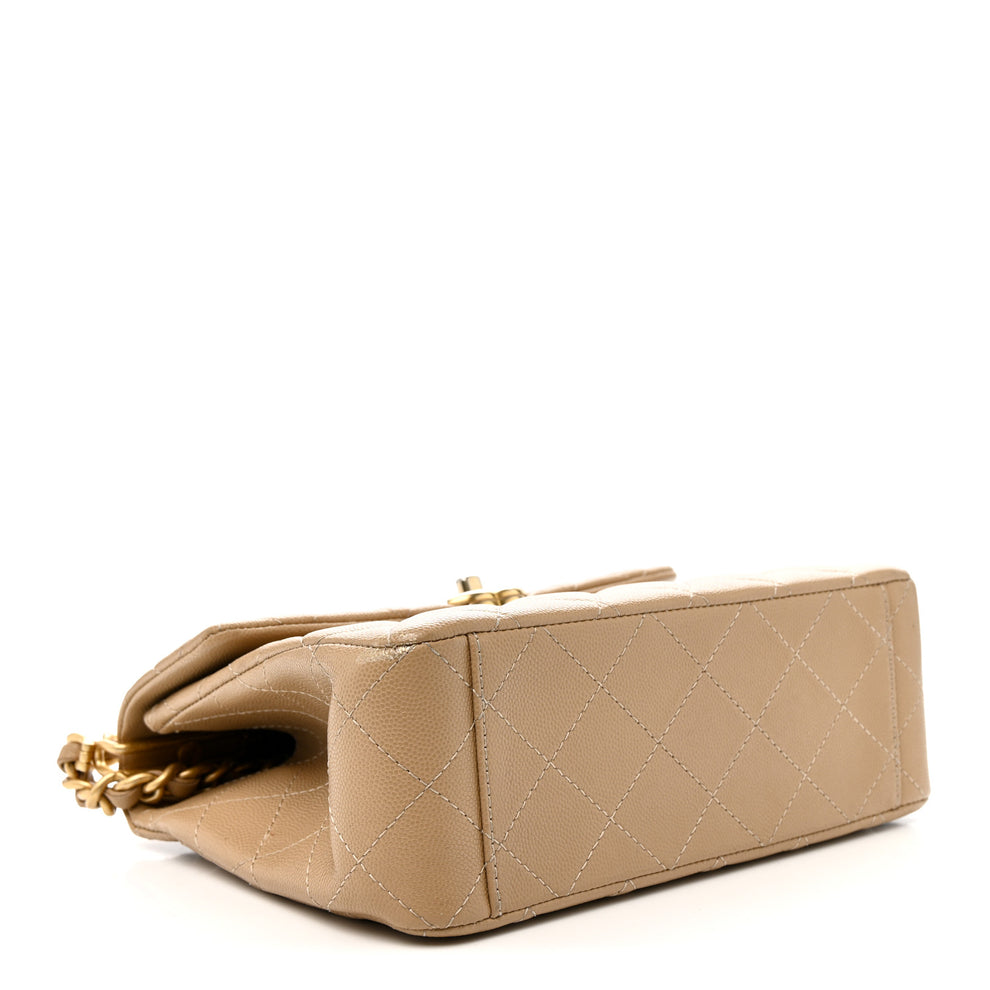 Chanel Caviar Quilted 31 Rue Cambon Top Handle Flap Dark Beige 1785088 ...