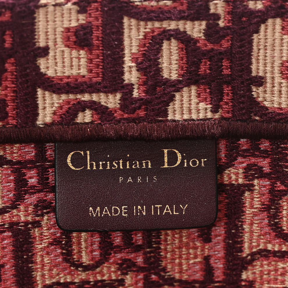 Christian Dior Oblique Medium Book Tote Burgundy Multicolor 1784321 ...