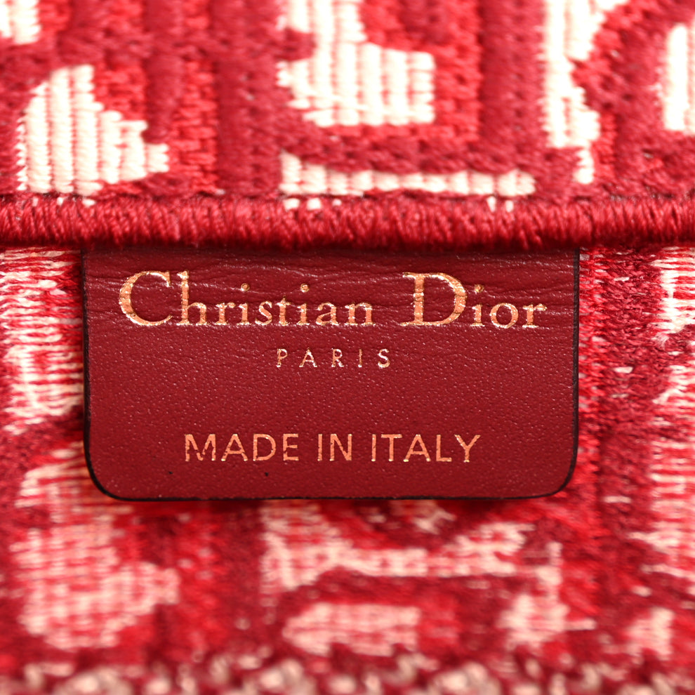 Christian Dior Oblique Small Book Tote Burgundy Multicolor 1783323 ...