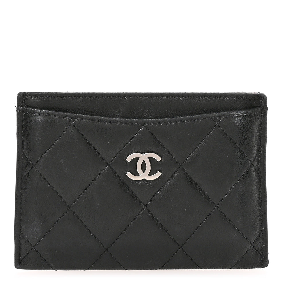 Chanel Lambskin Quilted Card Holder Black 1780163 – FASHIONPHILE