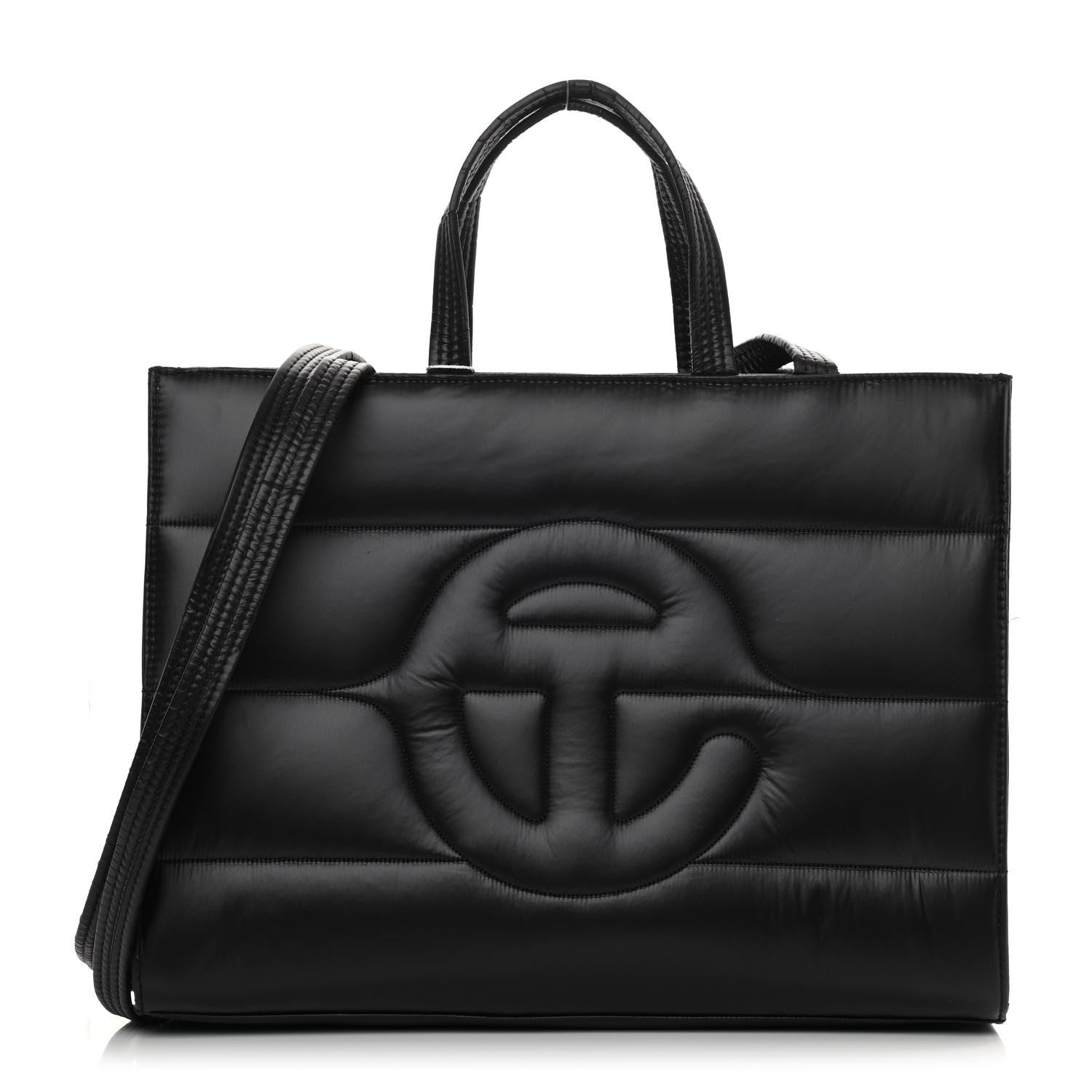 Telfar Nylon Medium Puff Shopping Bag Black 1131498 – FASHIONPHILE