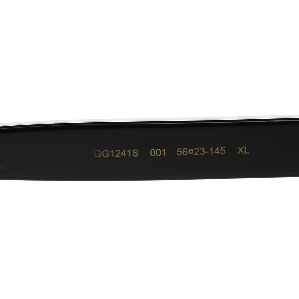 Gucci Acetate Round Frame Sunglasses GG1241S Black White 1718295 ...