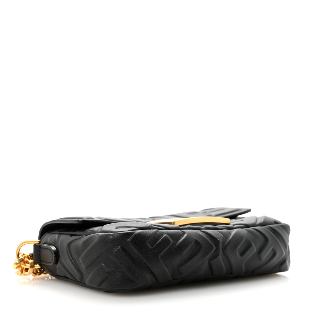 Fendi Nappa FF 1974 Embossed Mini Baguette Black 1793928 – FASHIONPHILE