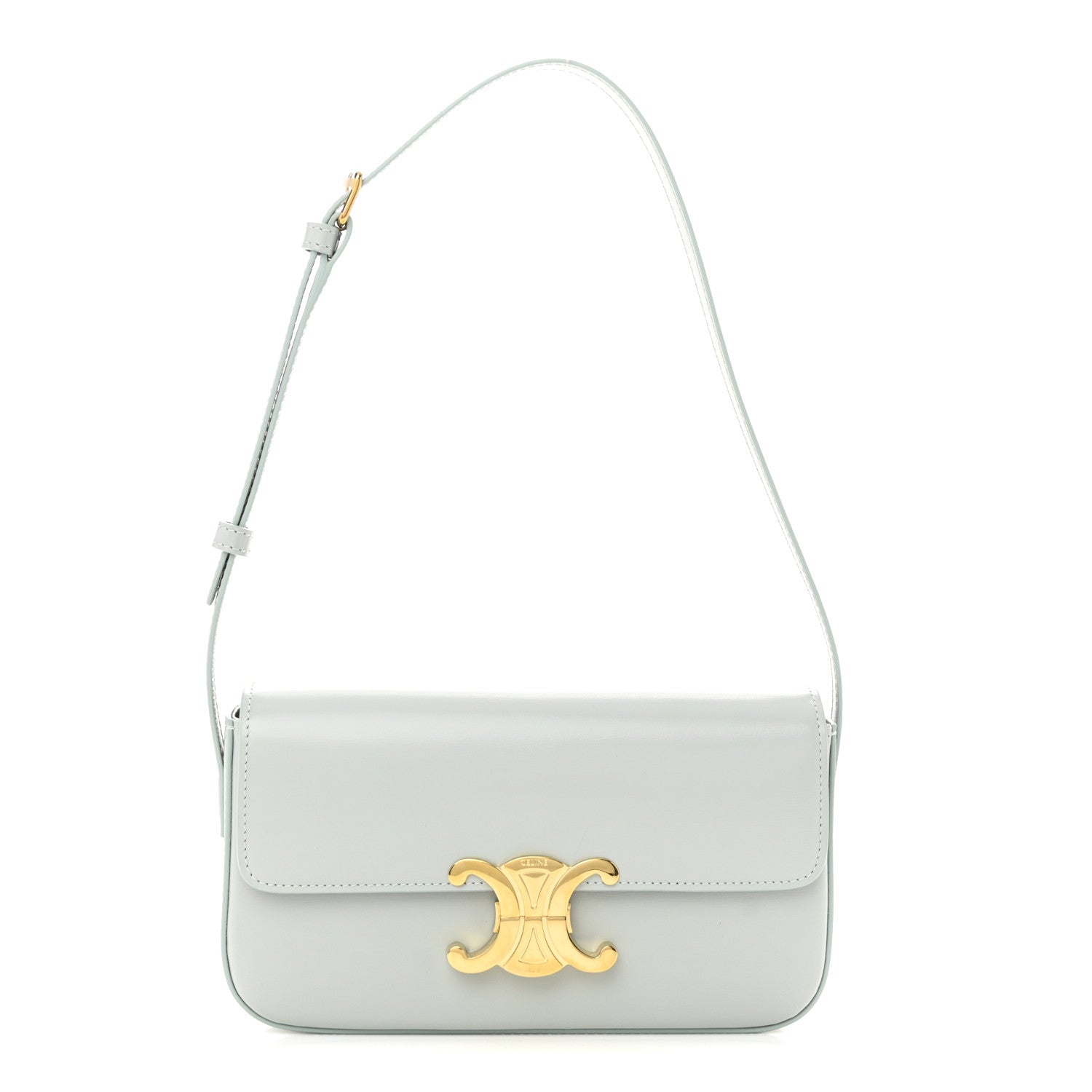 Celine Natural Calfskin Triomphe Shoulder Bag Ice Blue 1754349 ...