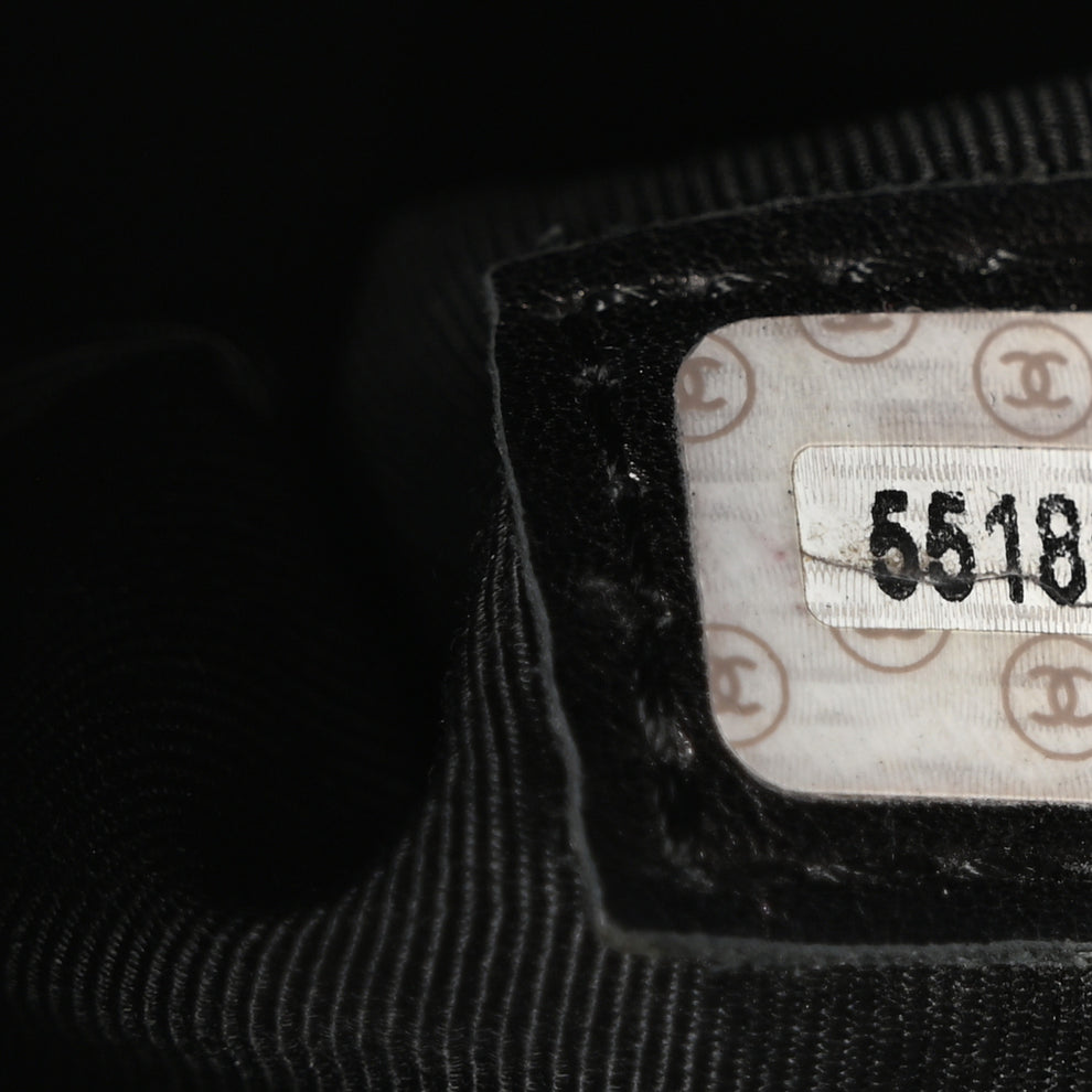 Chanel Caviar Embroidered Logo Shoulder Bag Black 1788443 – FASHIONPHILE