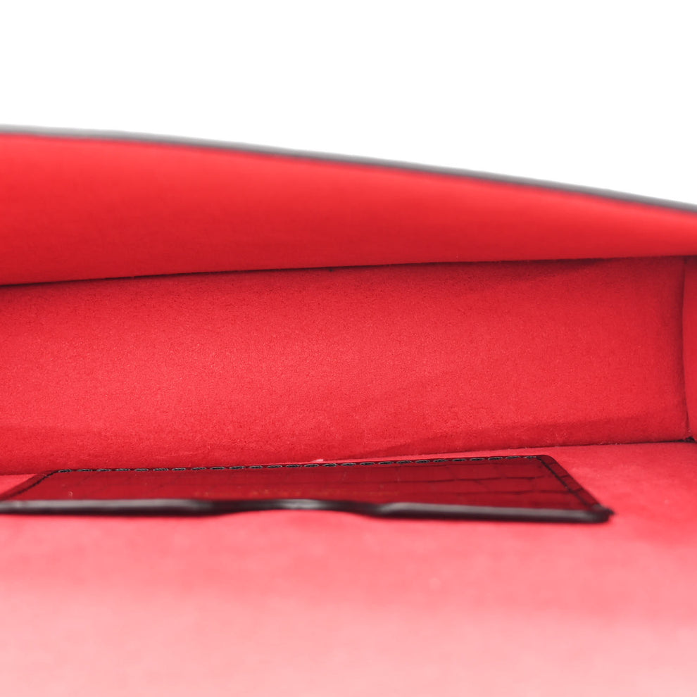 Alexander McQueen Calfskin Crocodile Embossed Skull Mini Shoulder Bag ...