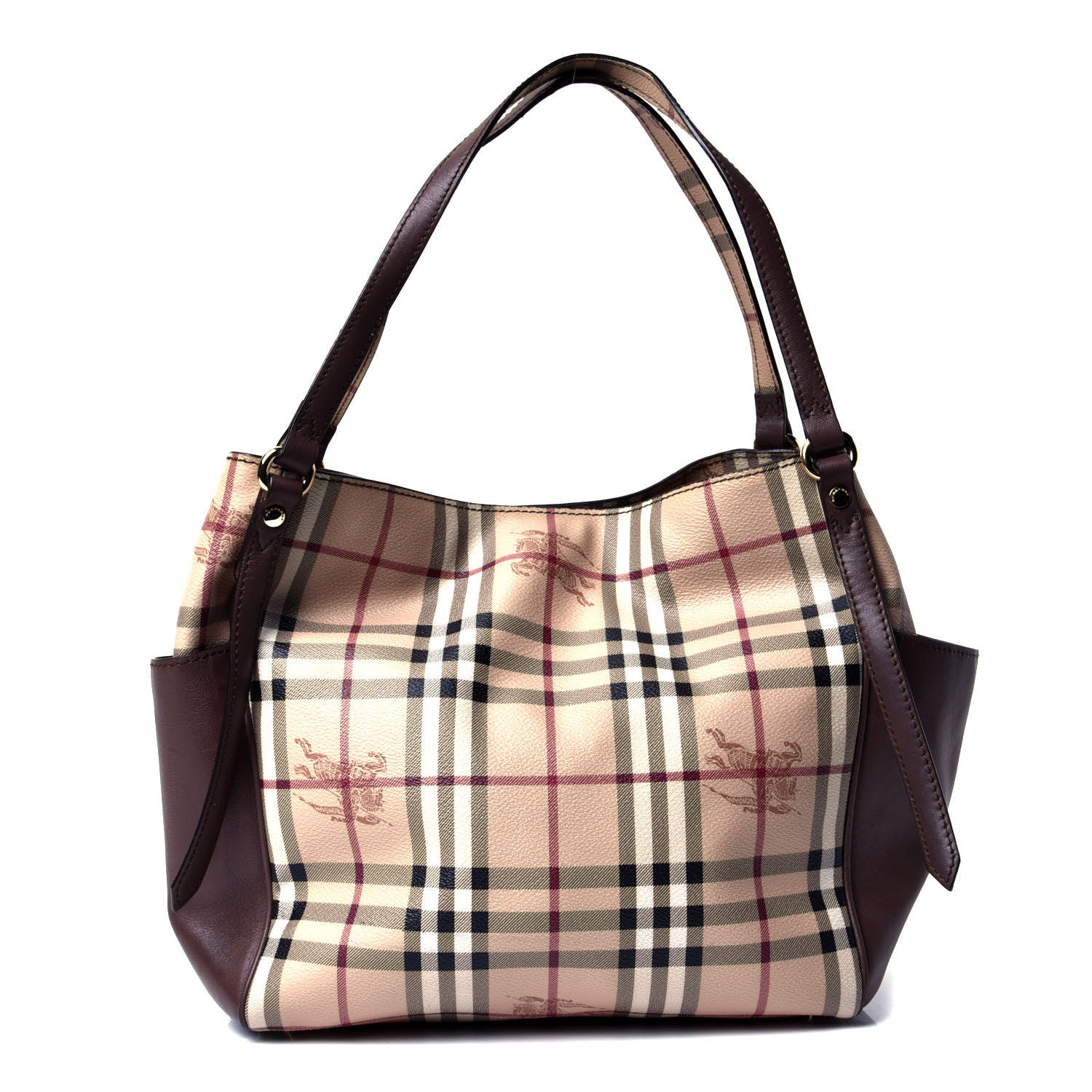 Burberry Haymarket Check Small Canterbury Tote Chocolate 783540 ...