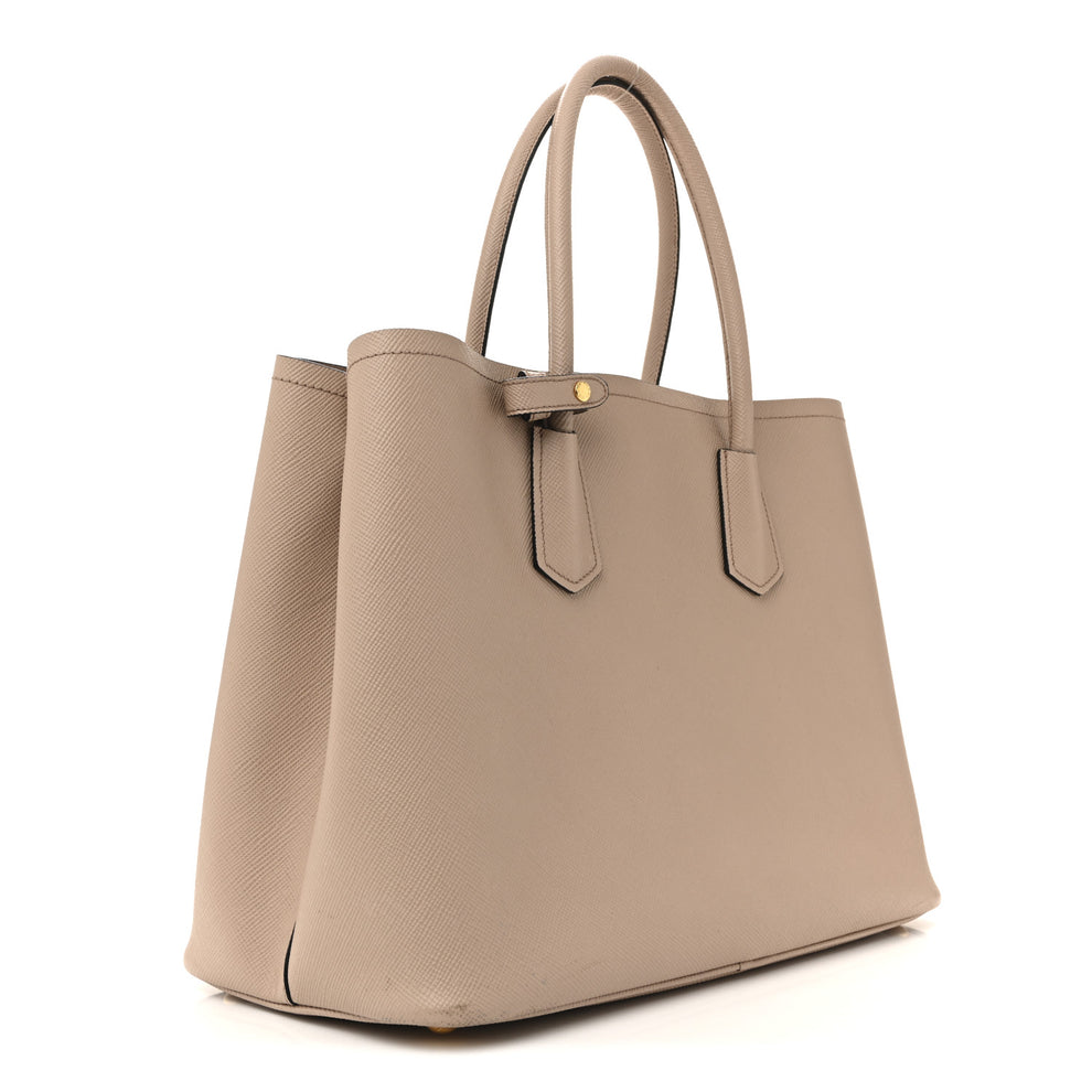 Prada Saffiano Cuir Medium Double Bag Cipria 1780599 – FASHIONPHILE