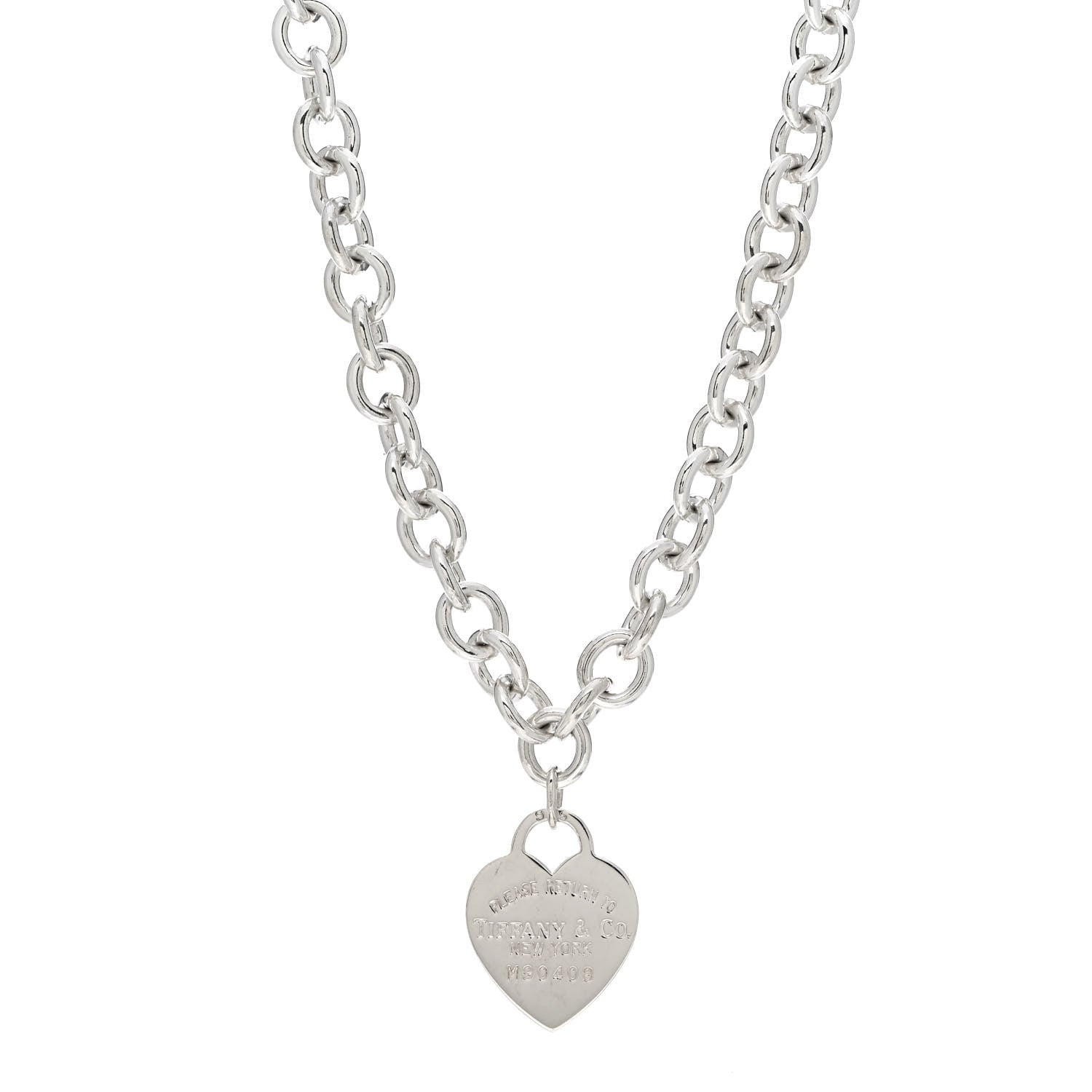 Tiffany Sterling Silver Return to Tiffany Heart Tag Pendant Necklace ...